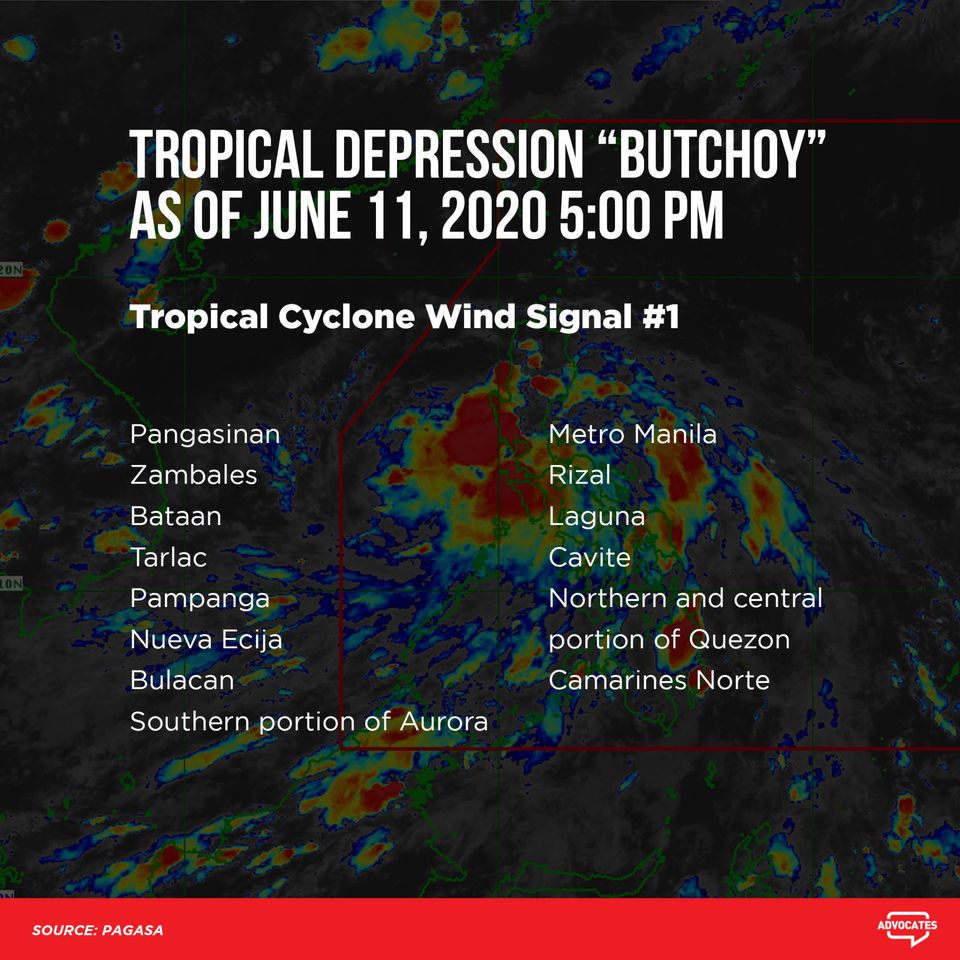 TD BUTCHOY: Signal #1 raised over several areas in Luzon including Metro Manila