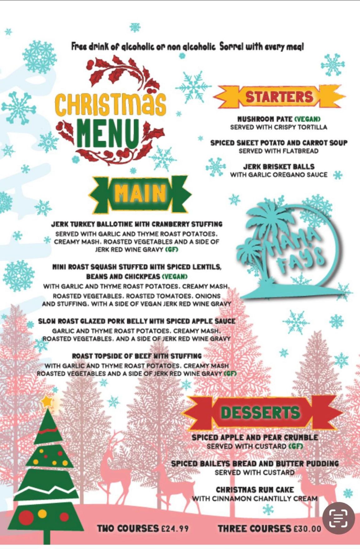 Places to eat Caribbean food | our menu | Mama Fay'sin Aberystwyth