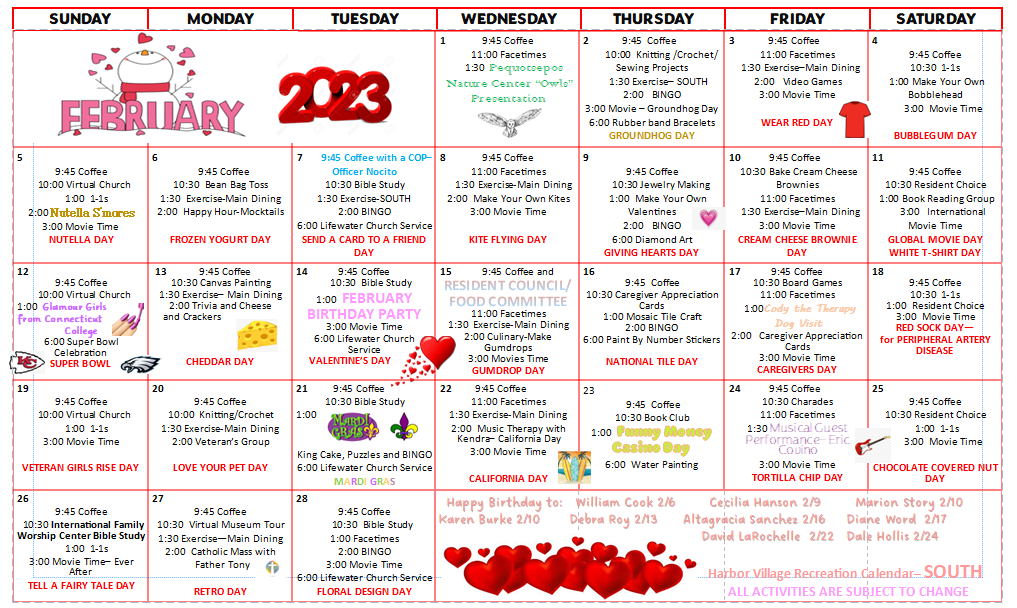 Therapeutic Recreation | Harbor Village Rehabilitation & Nursing