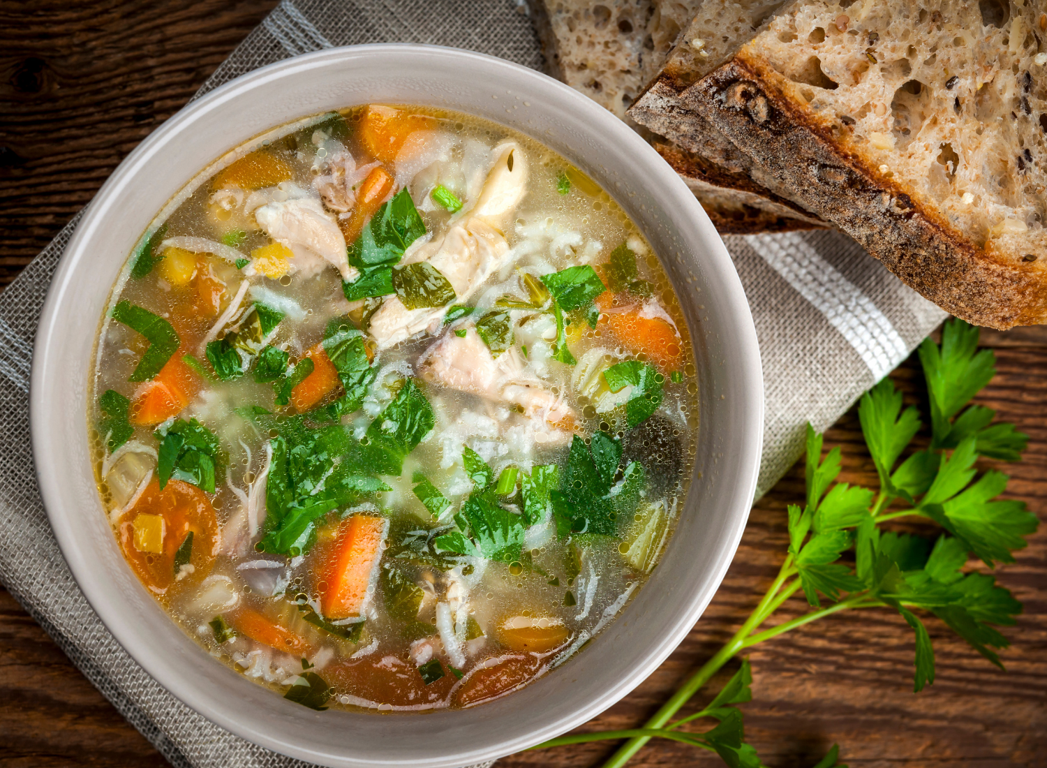 Recipe for Delicious Organic Chicken Rice Soup