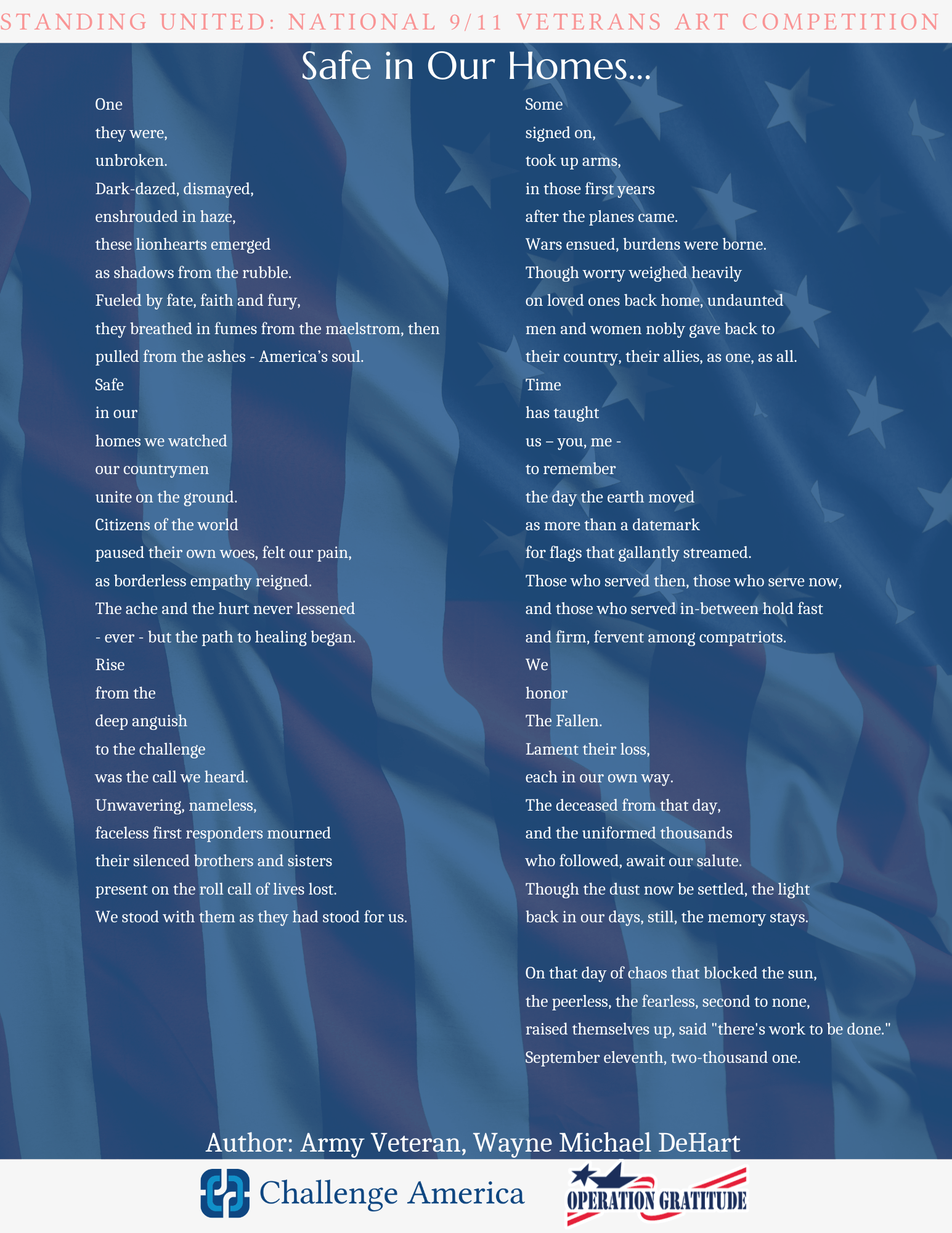 National 9/11 Veterans Art Competition: Poetry Winner & Finalists