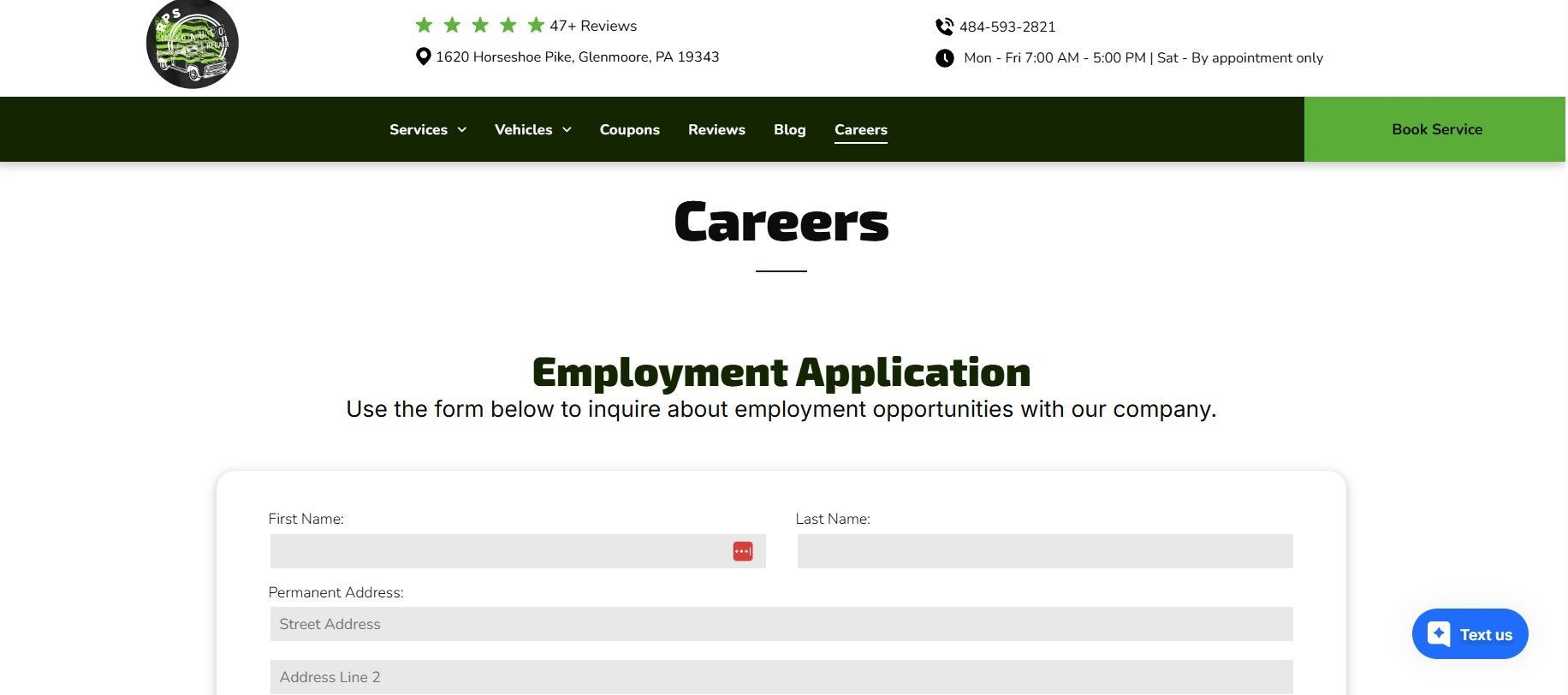 Automotive Careers in Glenmoore, PA | R. Phillips Service, LLC