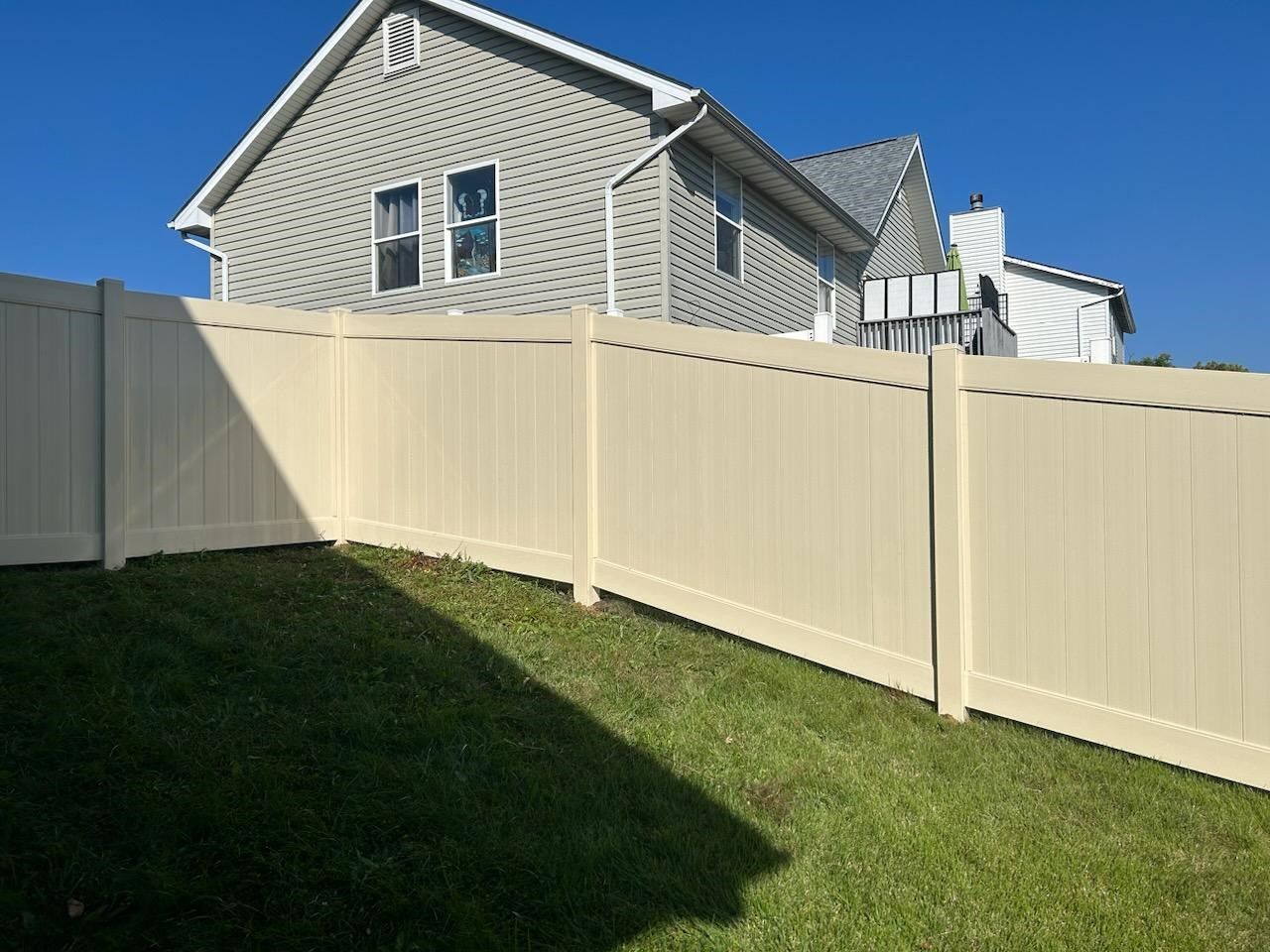 Almond Colored Vinyl Privacy Fence