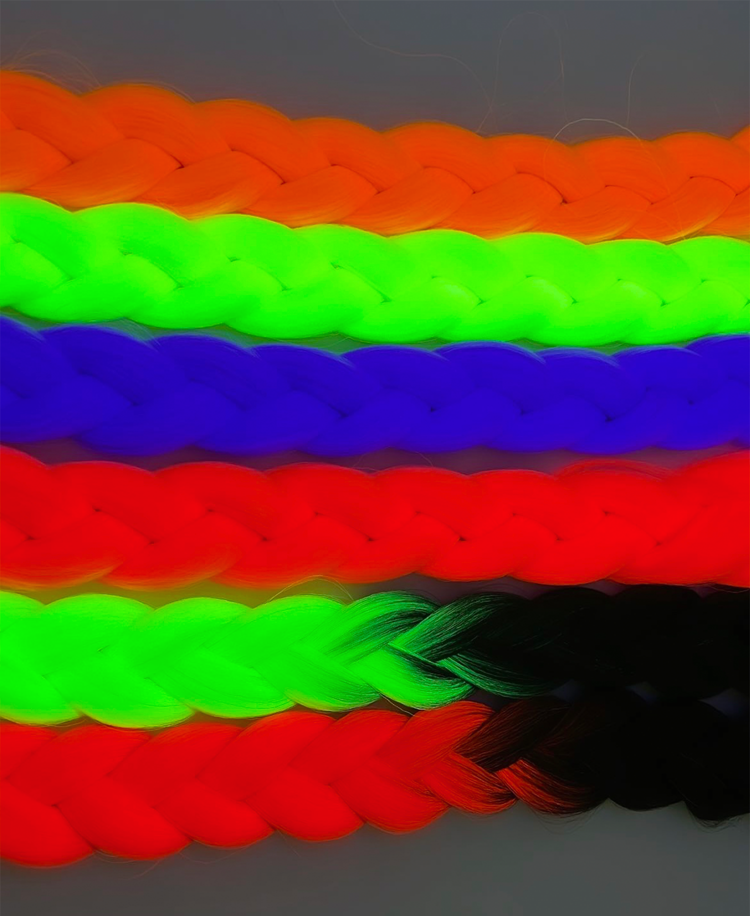 Blacklight UV Reactive Feed-In Braiding Hair Extensions