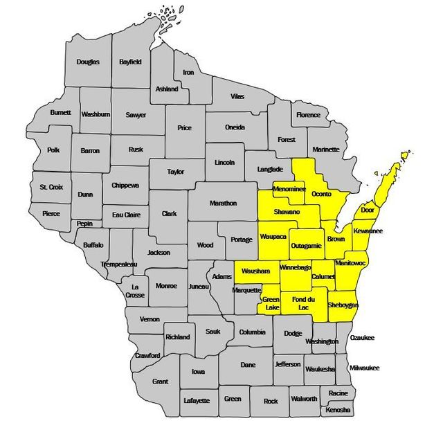Map Of Wisconsin County Court Houses