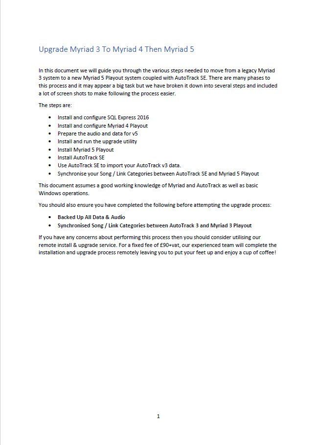 Myriad 5 Playout Support