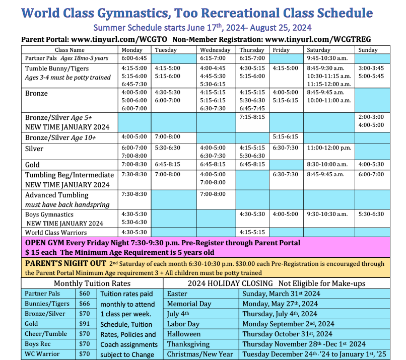 Class Schedule