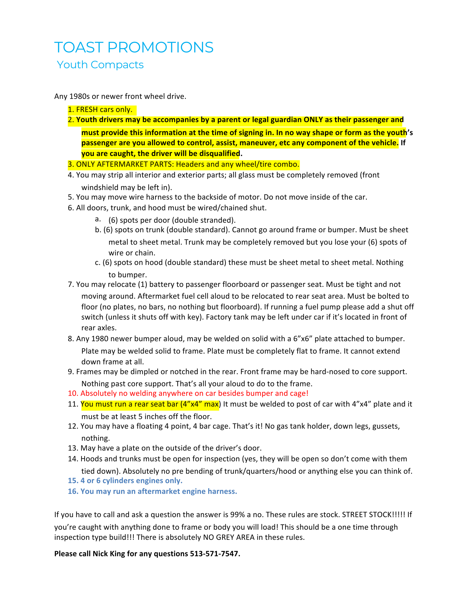 River City Rampage Rules - Toast Promotions