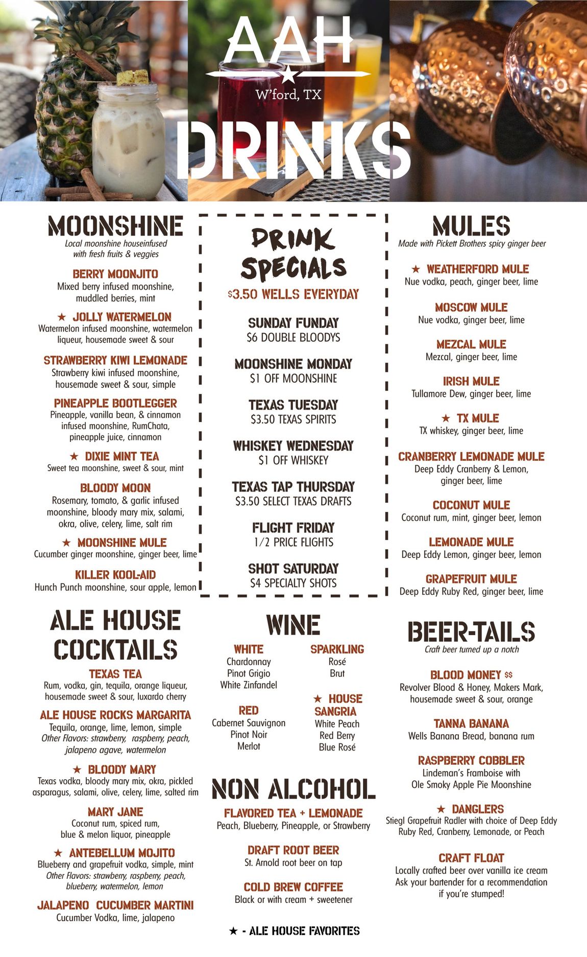 Menu | Antebellum Ale House