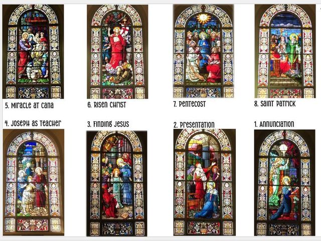 Romanesque Stained Glass Window Art And Church 1900
