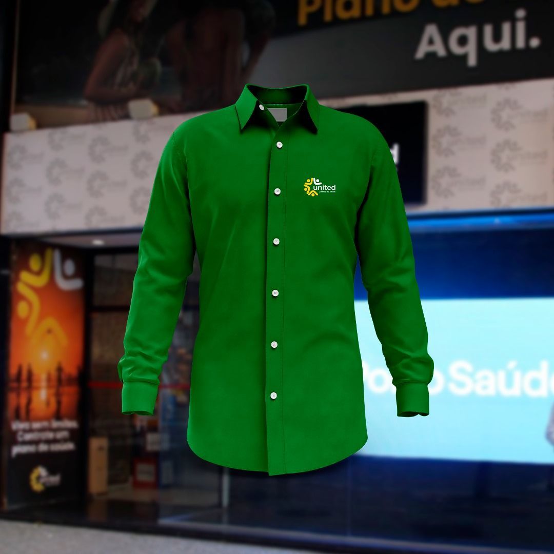 Camisa social verde Masculina.