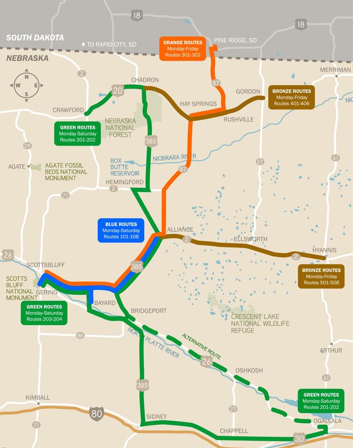 Panhandle Trails Public Bus Transit Service in Western NE