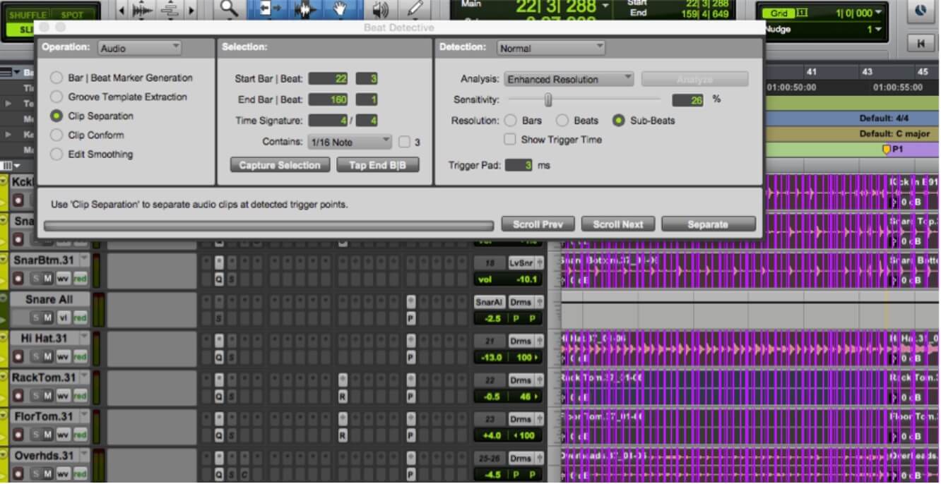 PRO TOOLS TIPS - Editing di una batteria con “Beat Detective”