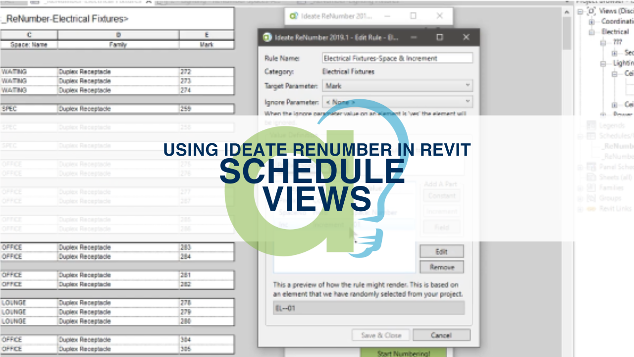 Using Ideate ReNumber in Revit Schedule Views Using Ideate ReNumber in Revit Schedule Views