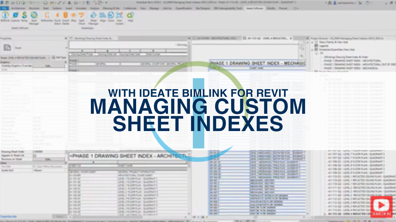 Managing Custom Sheet Indexes With Ideate Bimlink For Revit