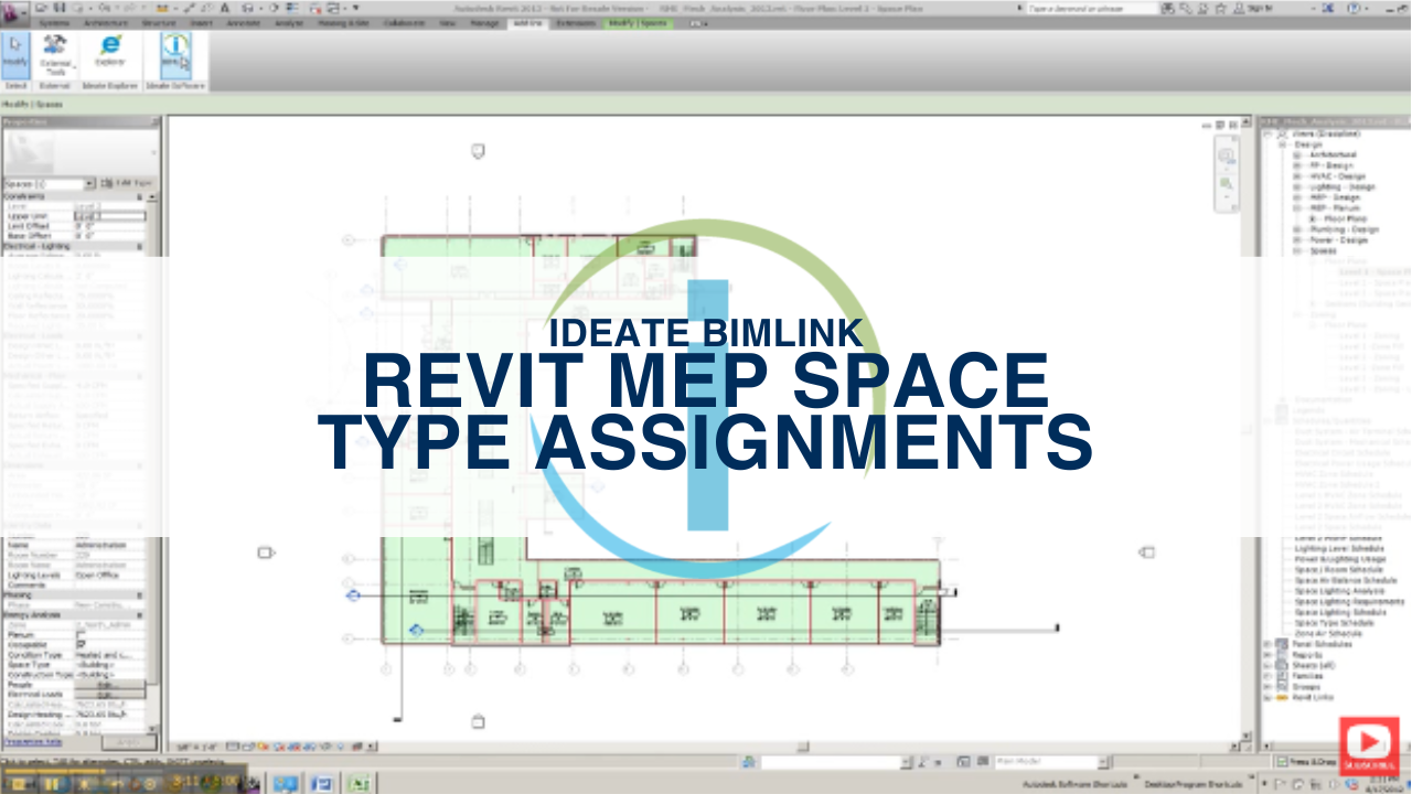 Ideate BIMLink - Revit MEP Space Type Assignments