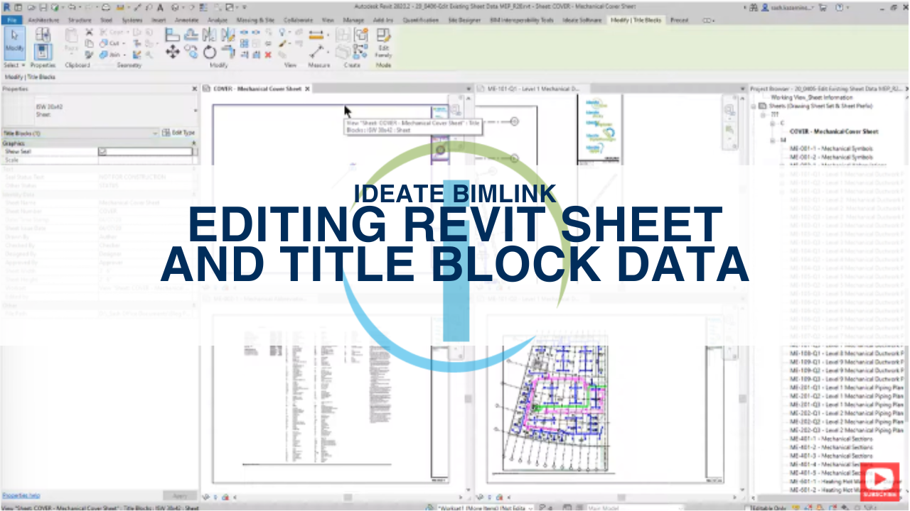 Ideate BIMLink - Editing Revit Sheet and Title Block Data