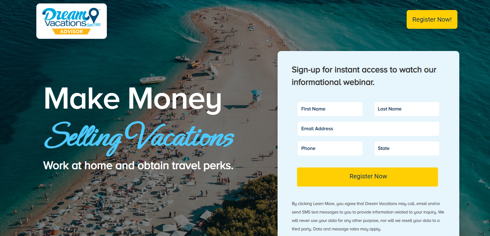 Home | Make money selling vacations