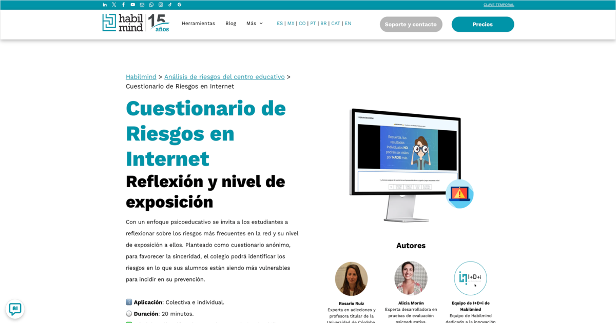 Cuestionario de riesgos en internet