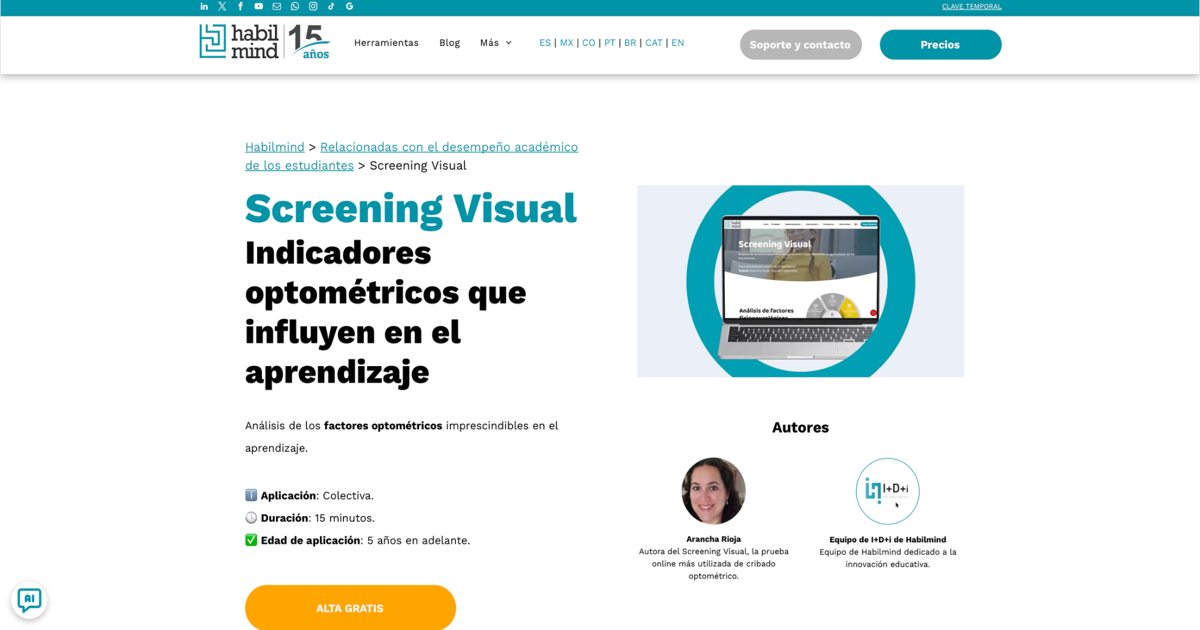 Screening visual (indicadores optométricos)