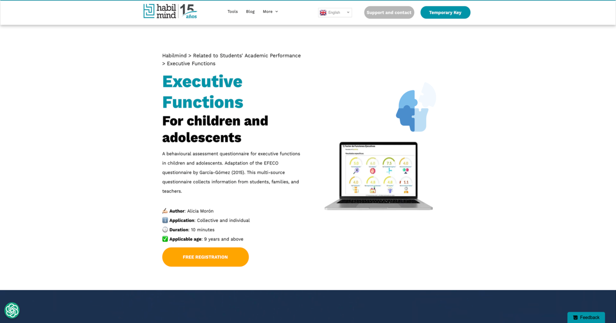 Executive Functions Analysis Tool
