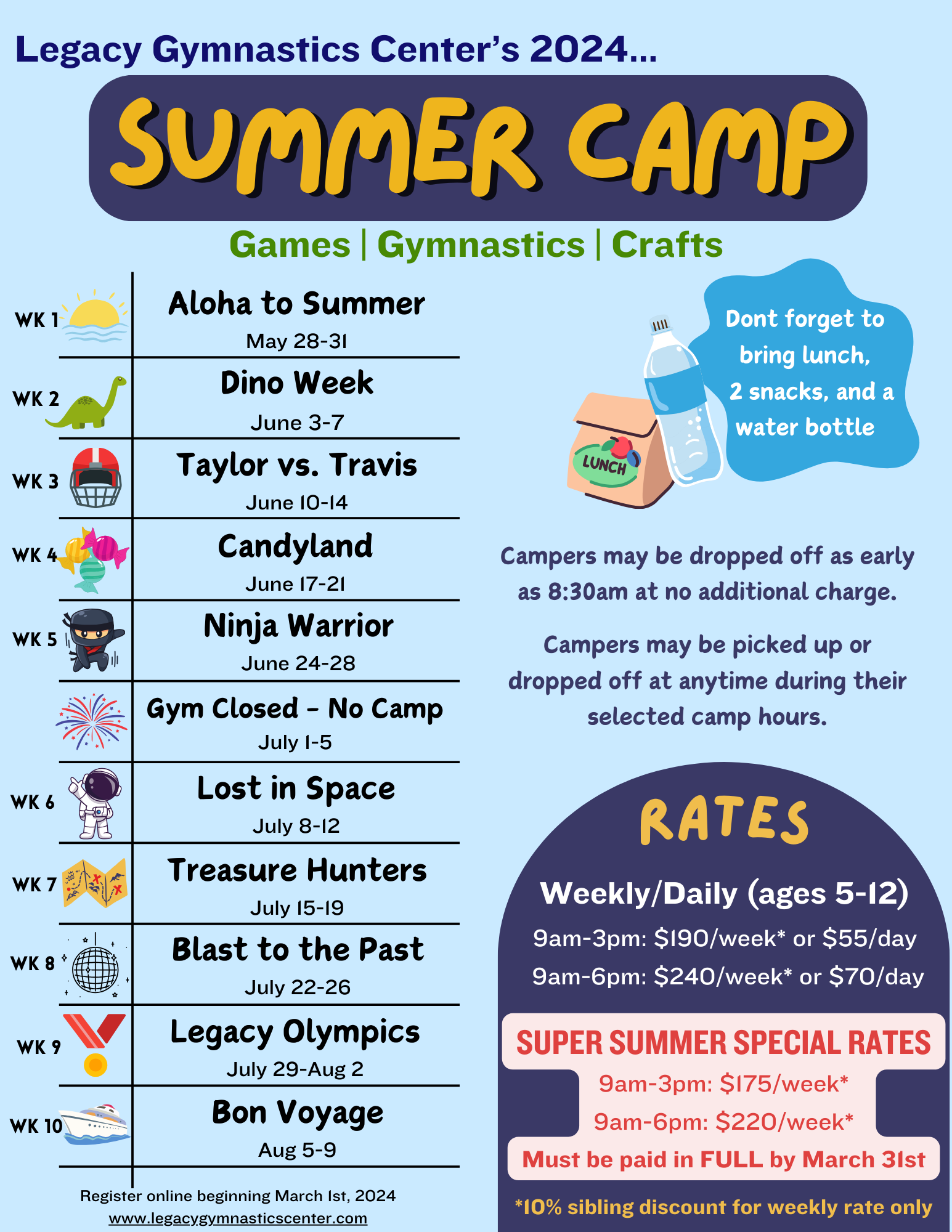 Summer Camp Registration | Legacy Gymnastics