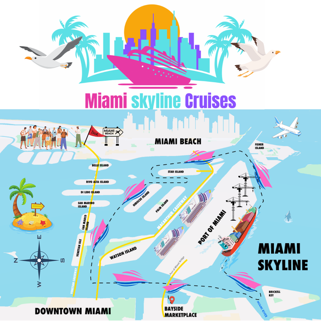 Map Of Miami Cruise Port And Airport Cruise San Diego