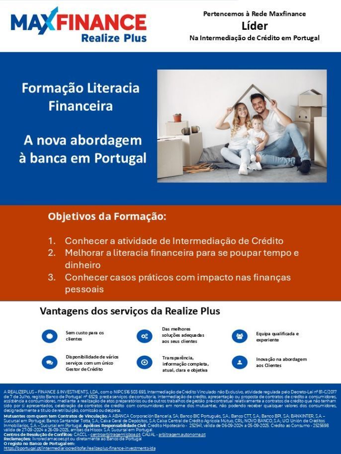 LITERACIA FINANCEIRA (PARCERIA MAXFINANCE – Realize Plus)