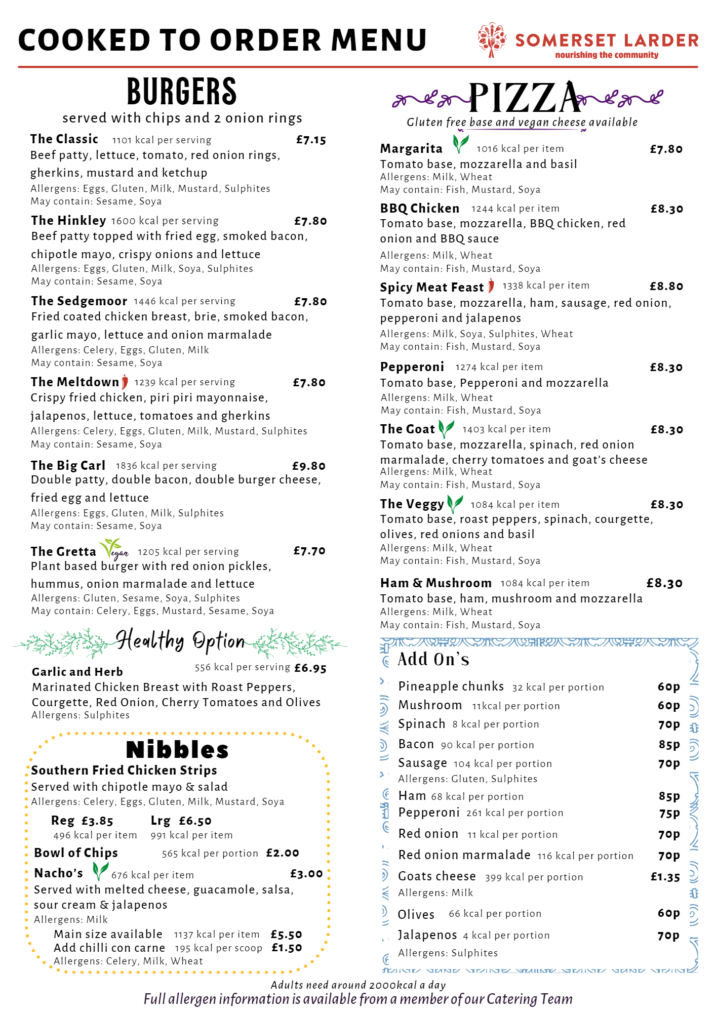 Menus at HOST Somerset | HOST Somerset Hinkley Point