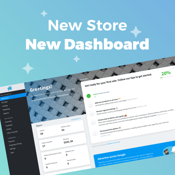 New Dashboards for New eCommerce Sites