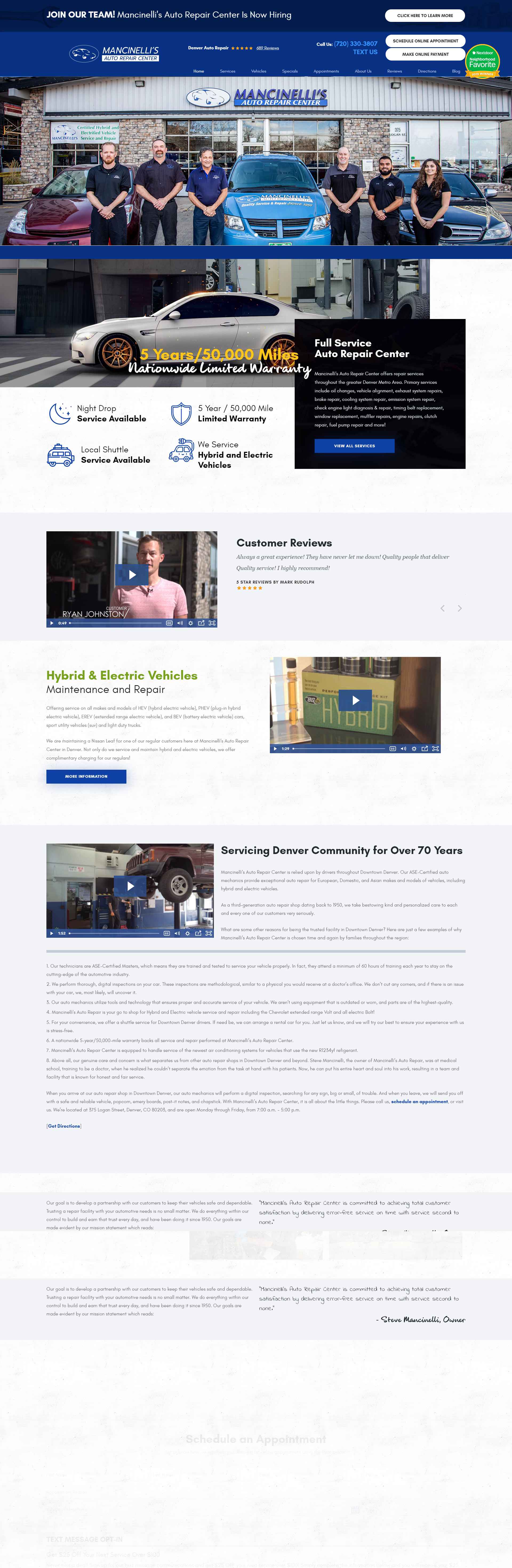 Auto Repair Shop Website Design