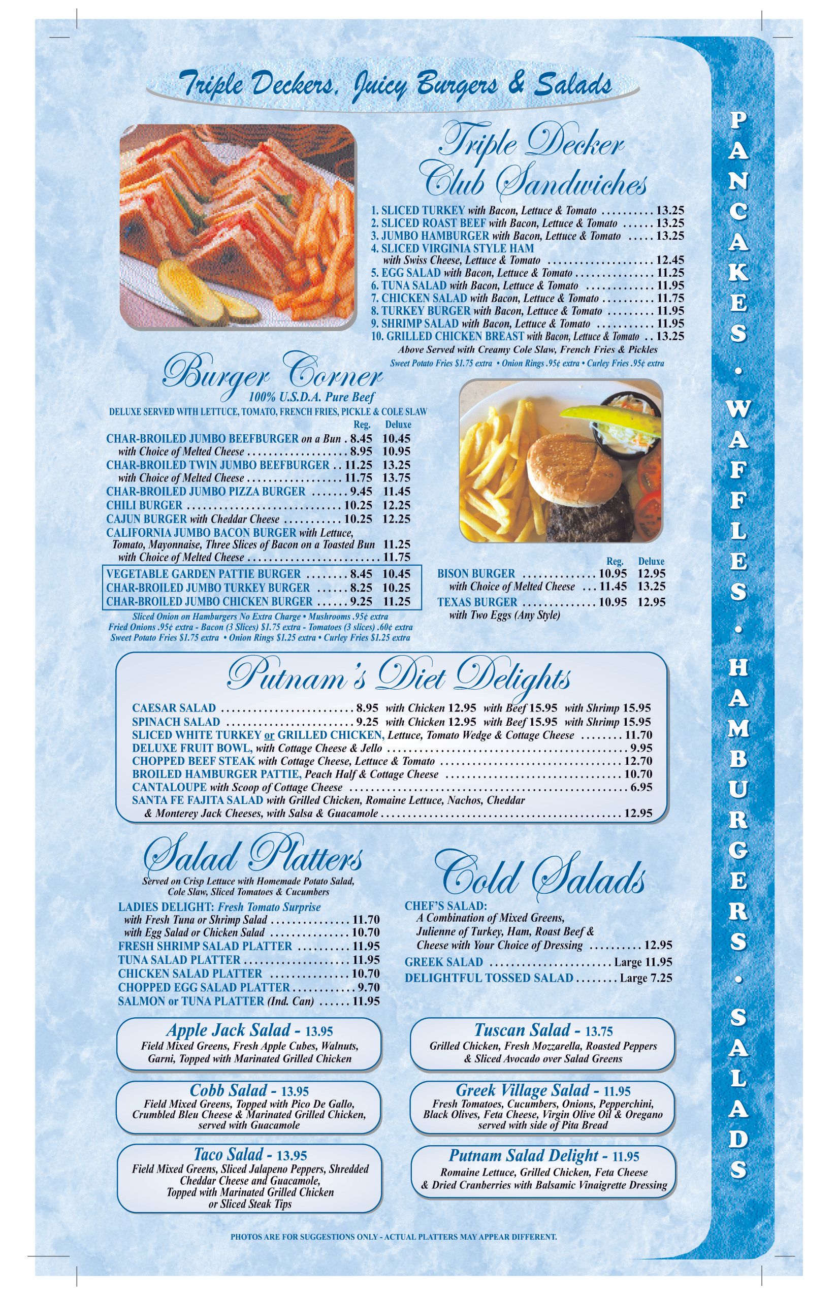 Triple Deckers, Juicy Burgers, Salads - Putnam Diner and Restaurant ...