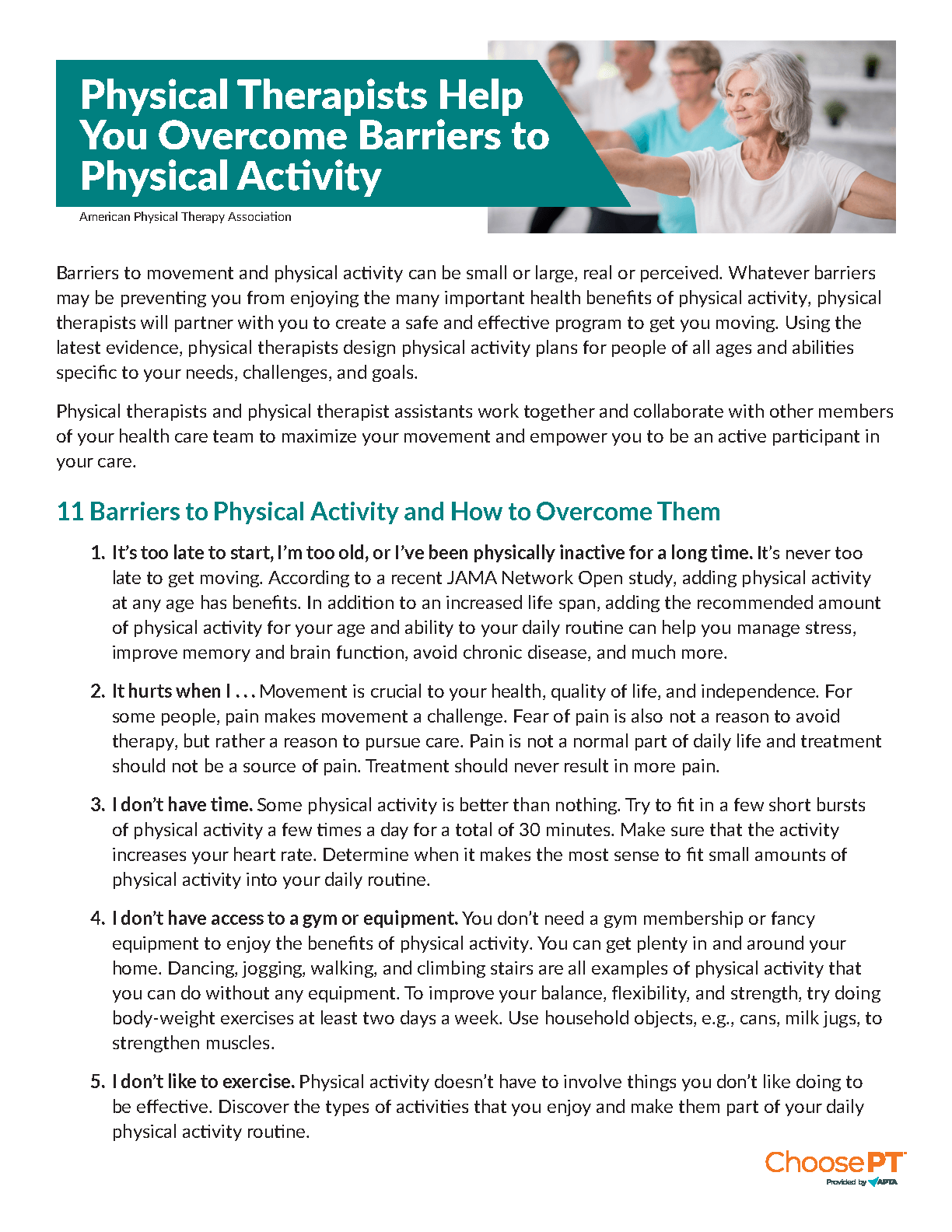 Overcome Barriers To Physical Activity