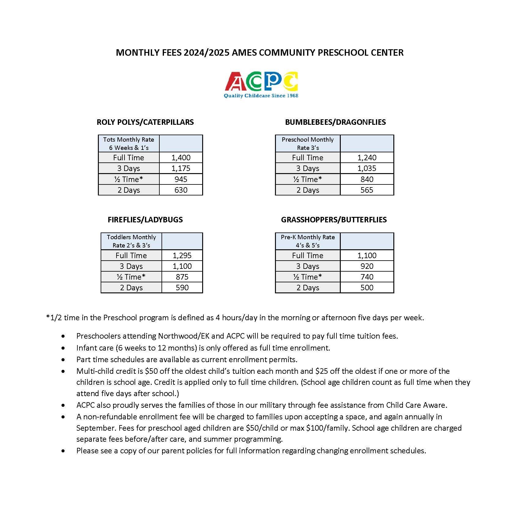 Preschool Information & Tuition | Ames, IA | ACPC