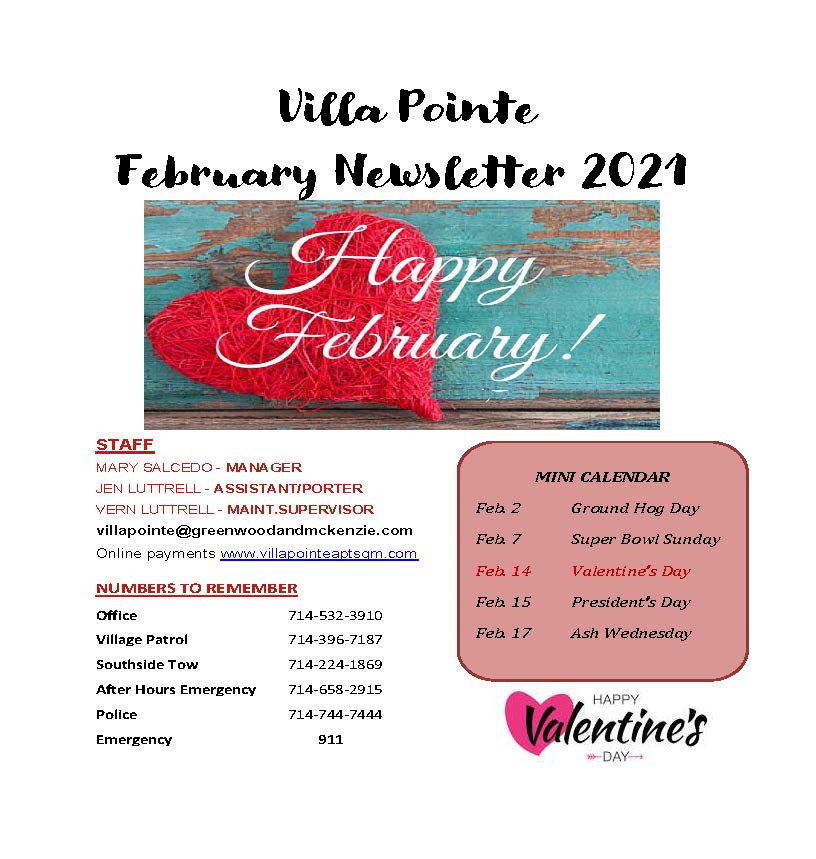 Resident Newsletter - February