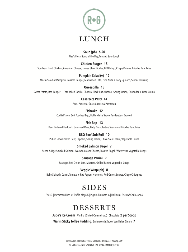 Our Menu | Rise + Grind: Breakfast & Lunch | Bishampton