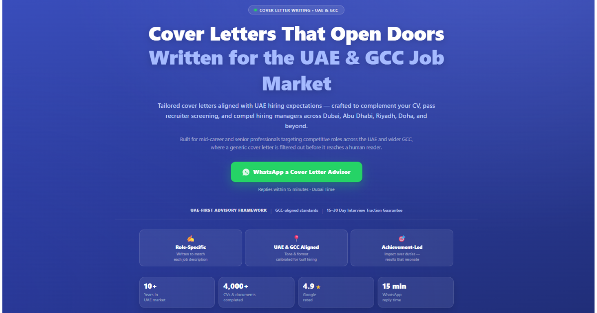 Cover Letter Writing UAE | GCC-Aligned | Labeeb.ae