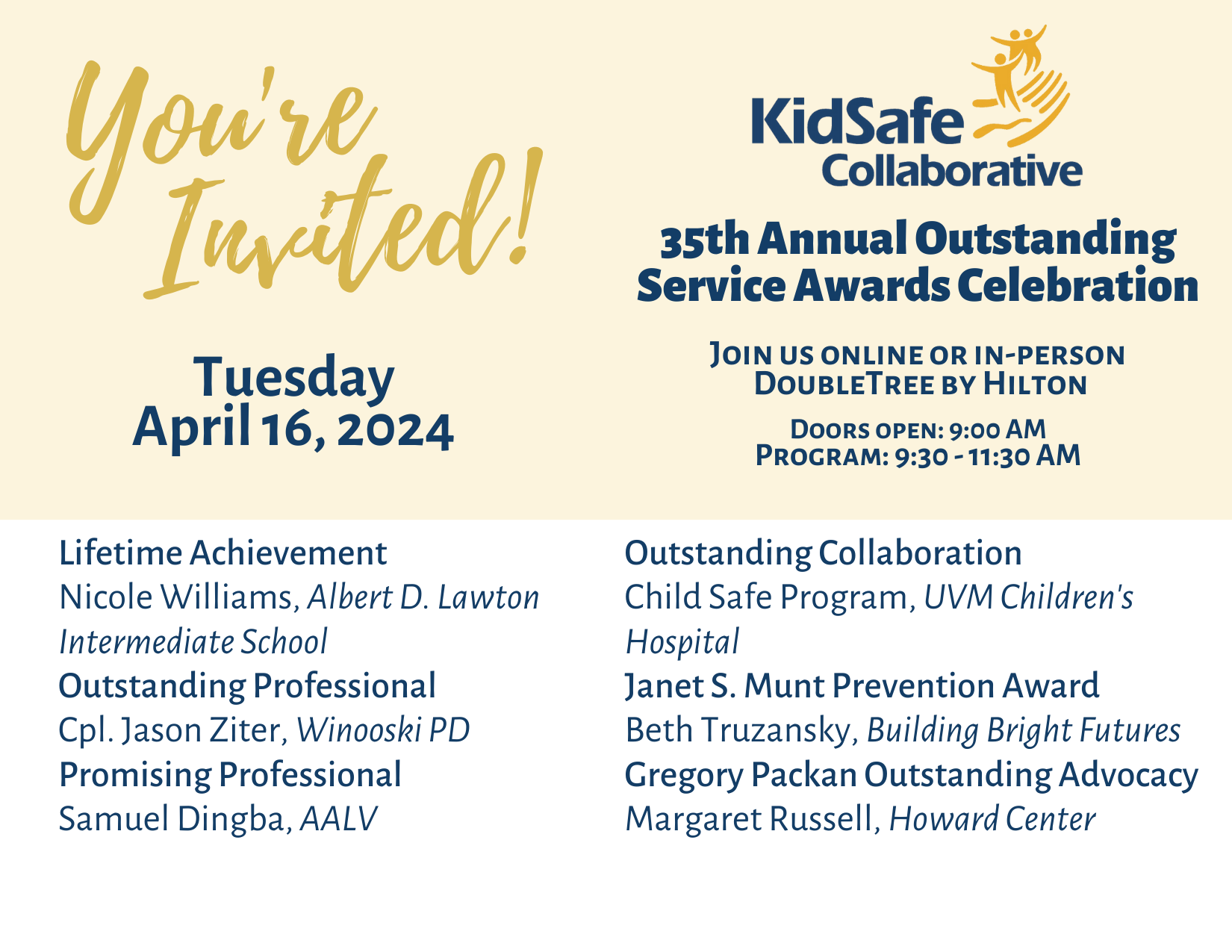 35th Annual Outstanding Service Awards