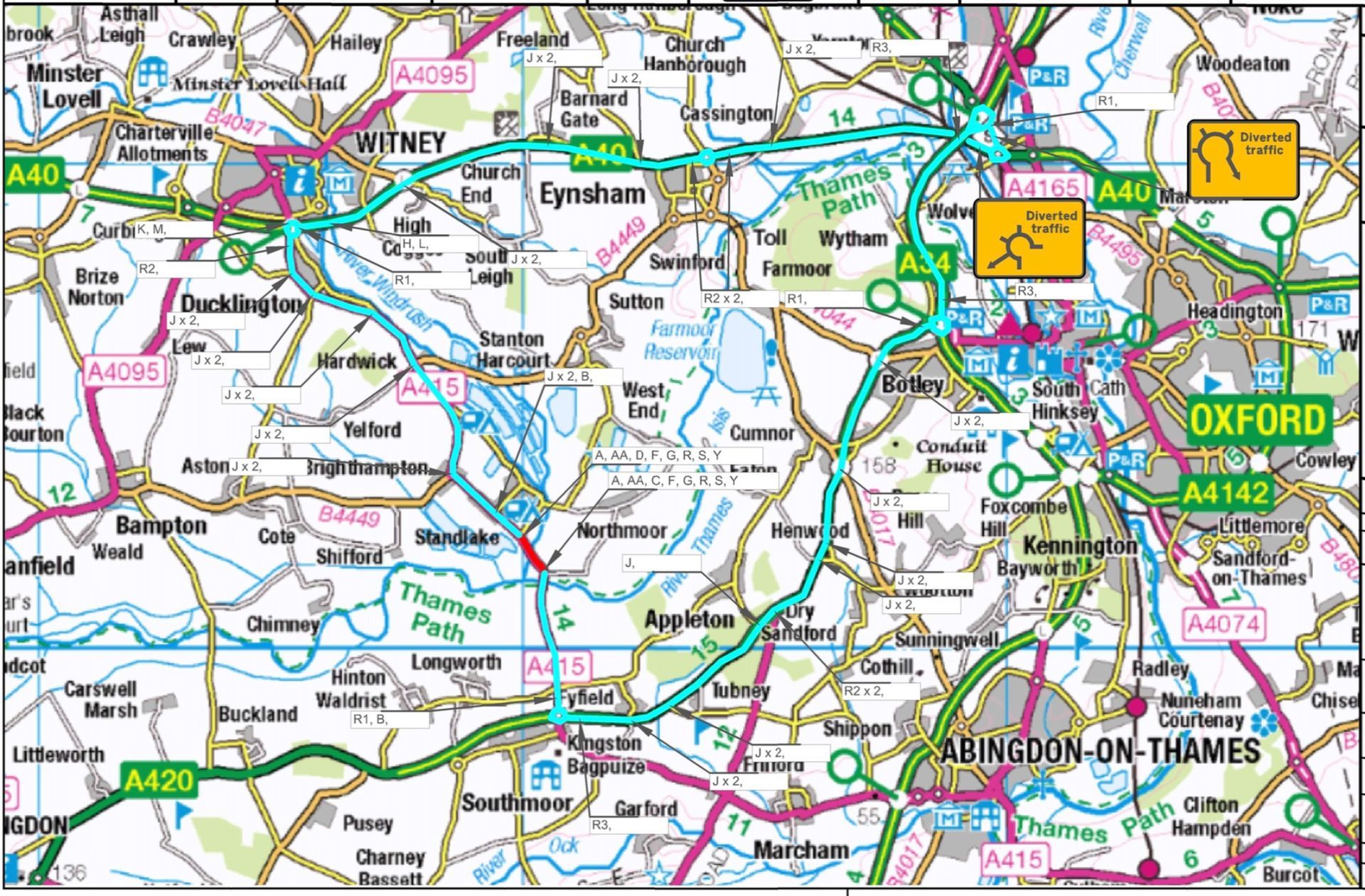 Temporary road closure at Newbridge