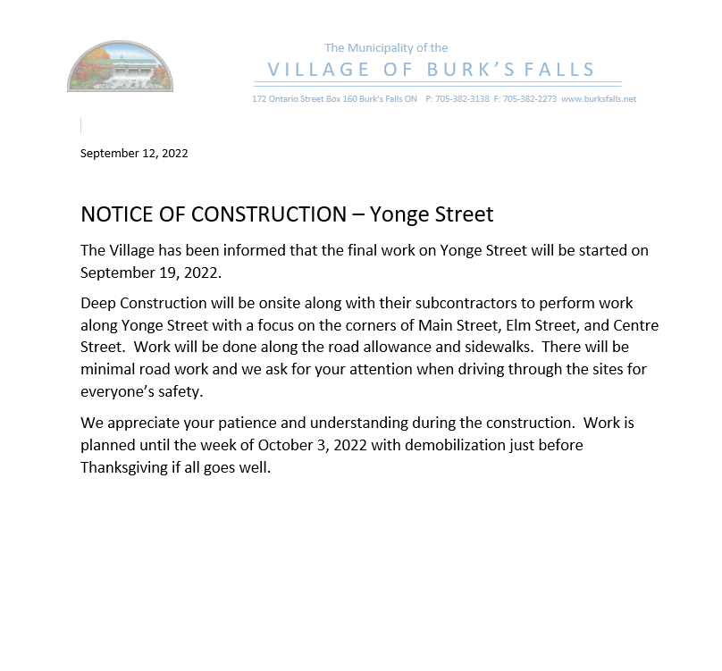Notice of Construction