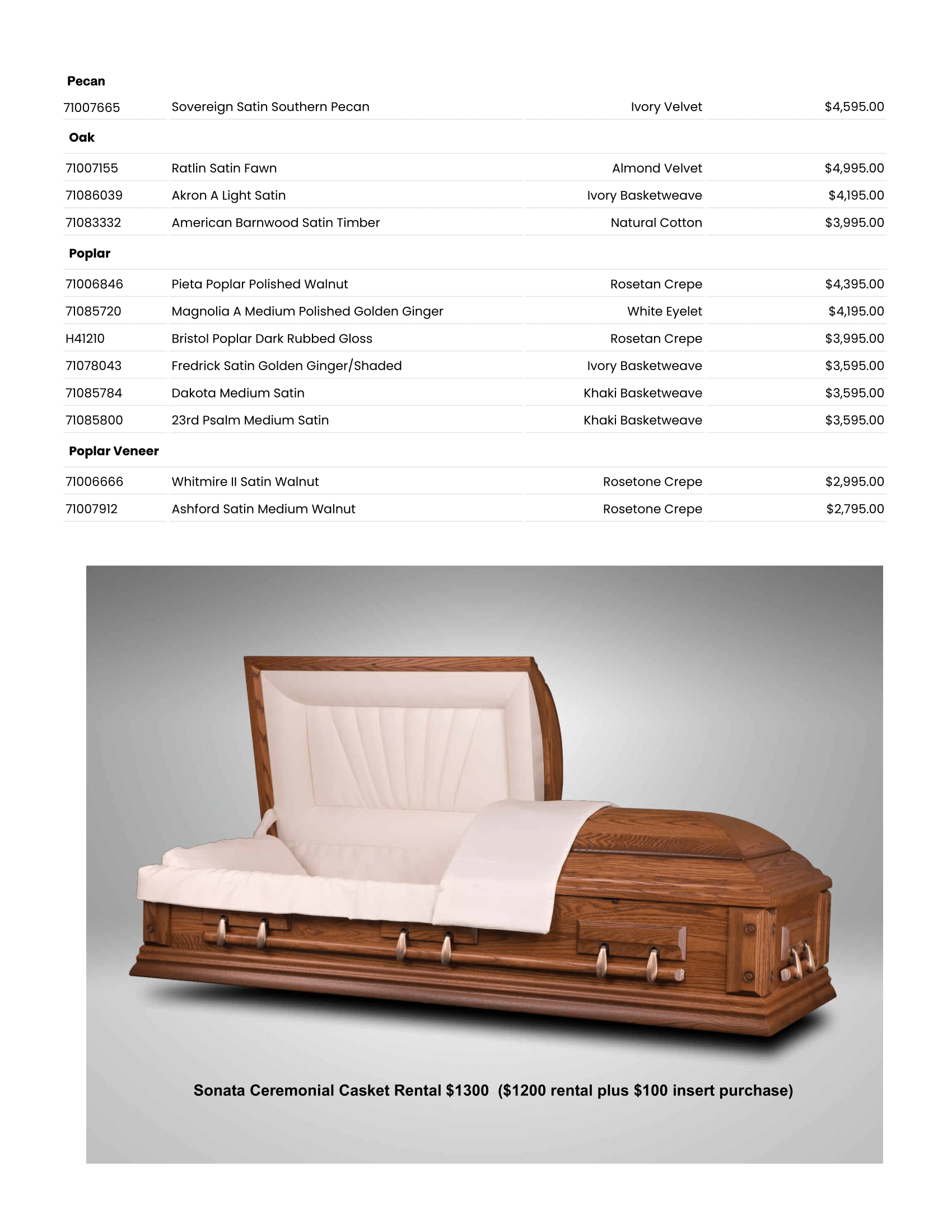 General Price List | Cutler Funeral Home and Cremation Center