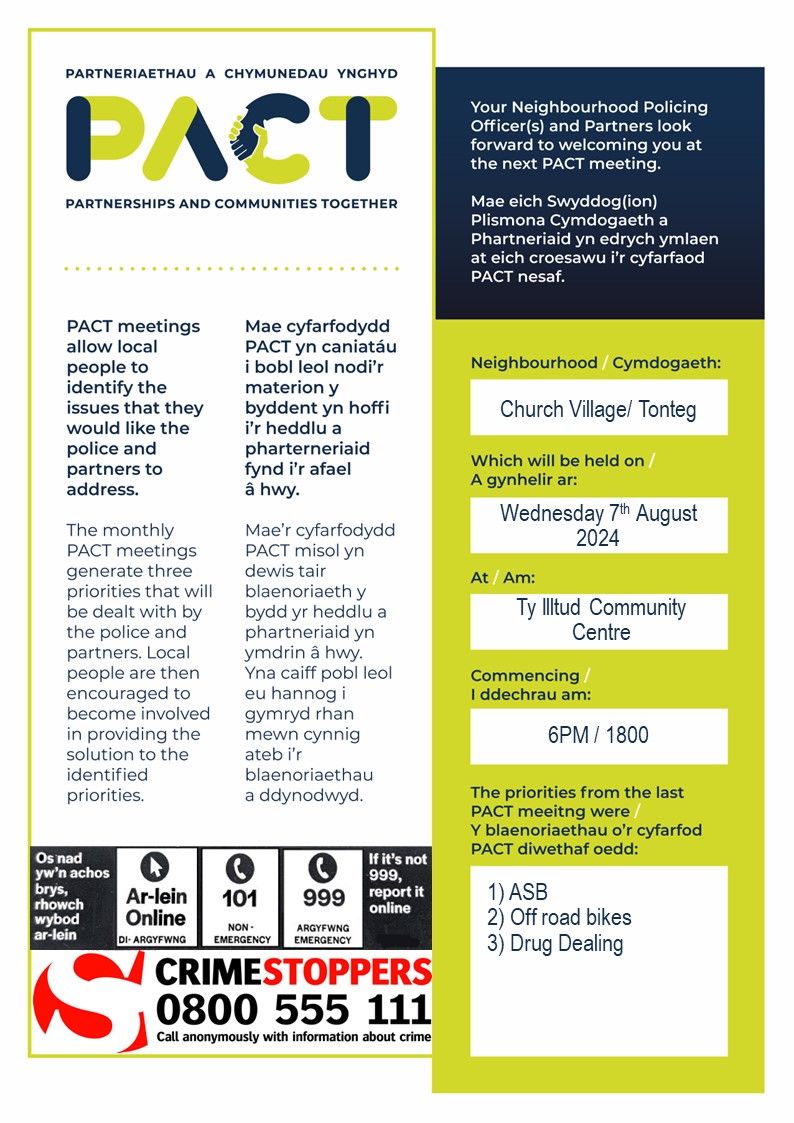 Pact meeting for Tonteg and Church Village