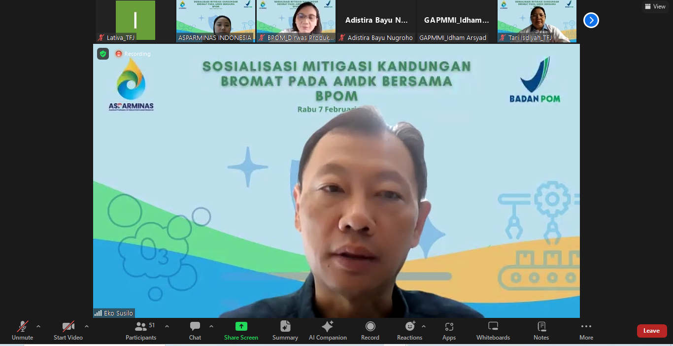 Sosialisasi Mitigasi Kandungan Bromat Pada AMDK Bersama BPOM