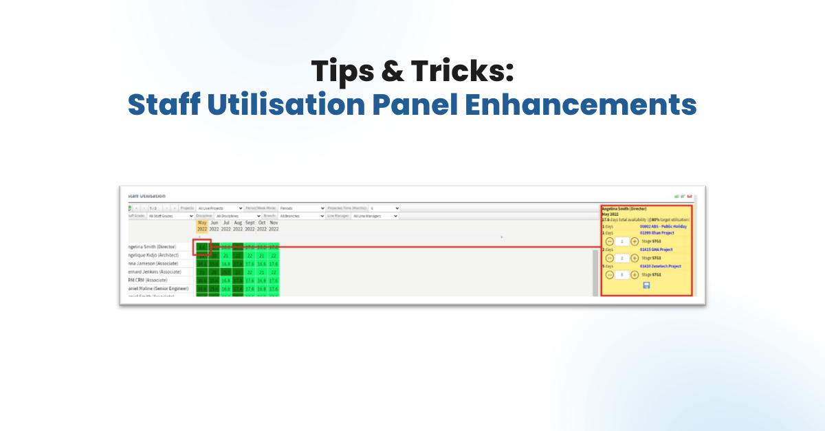 Rapport3 Tips & Tricks: Staff Utilisation Panel Enhancements