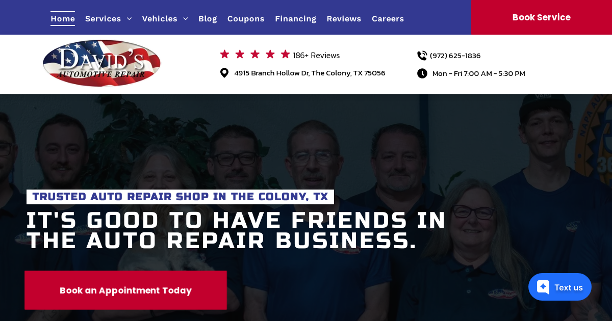 David’s Automotive Repair in The Colony, TX