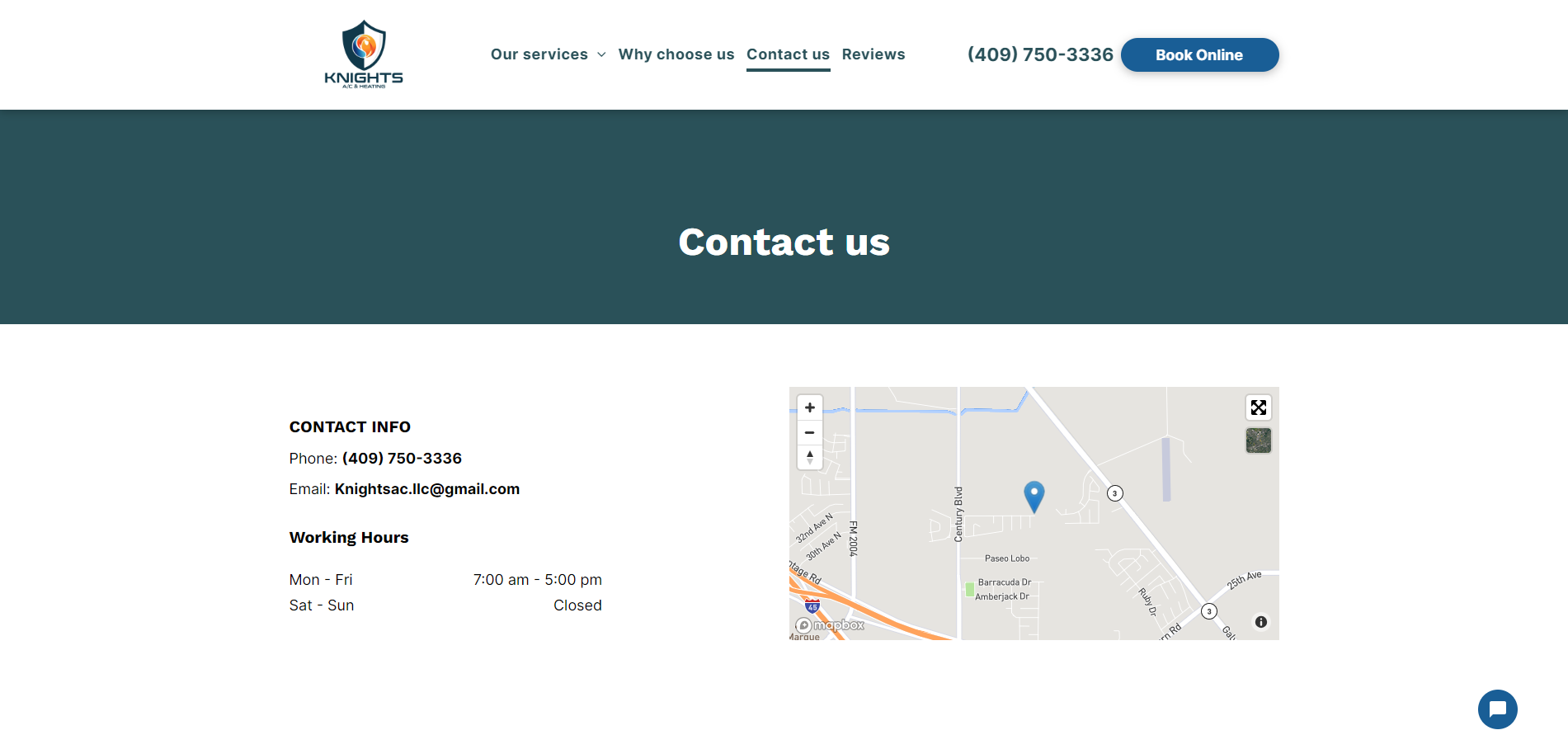 Get in Touch - Knights A/C & Heating, Texas City, TX