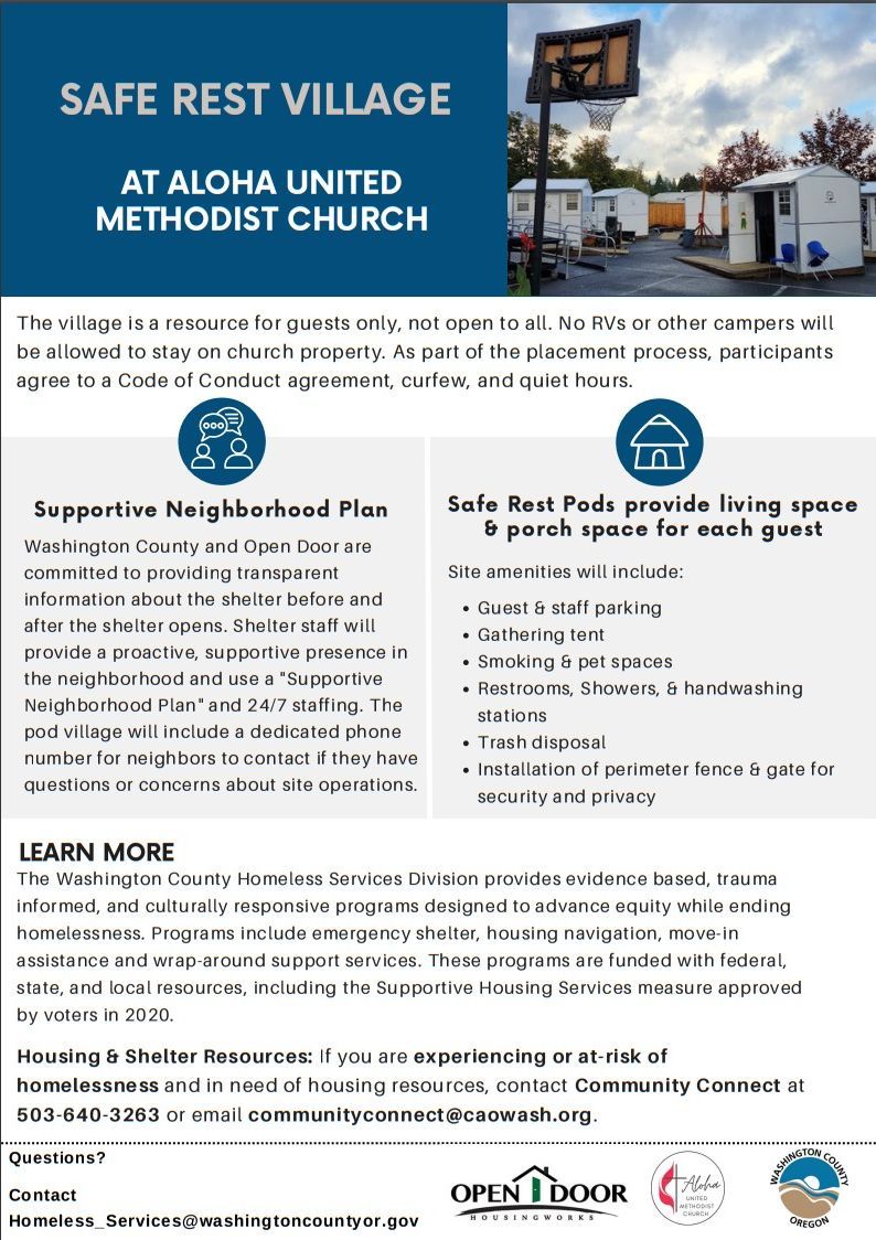 Contact Aloha United Methodist Church | Aloha, OR