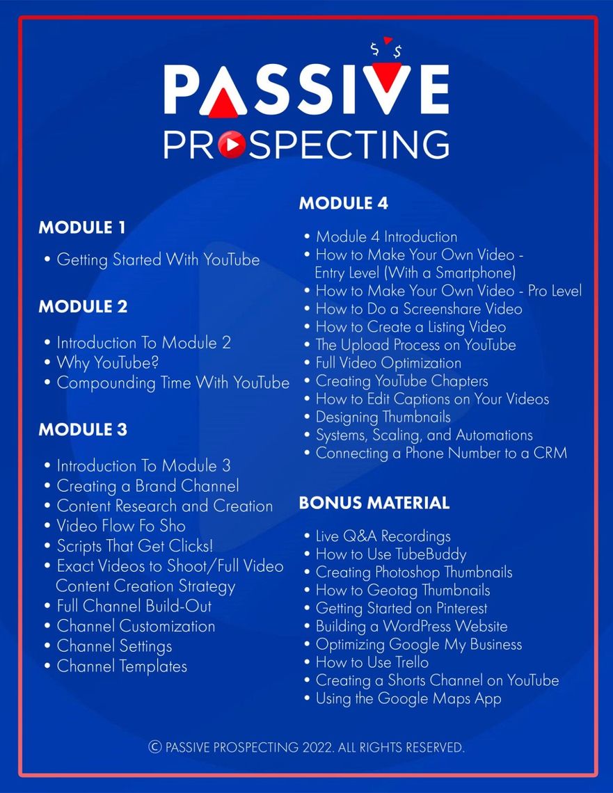 Passive Prospecting Course