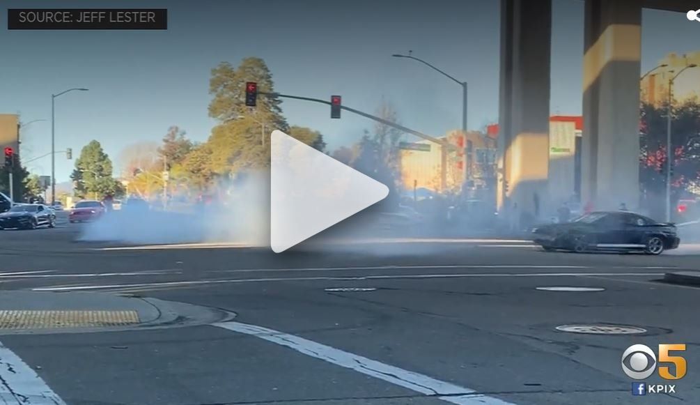 Illegal Oakland Sideshow Takes Over Corner Near Police Headquarters