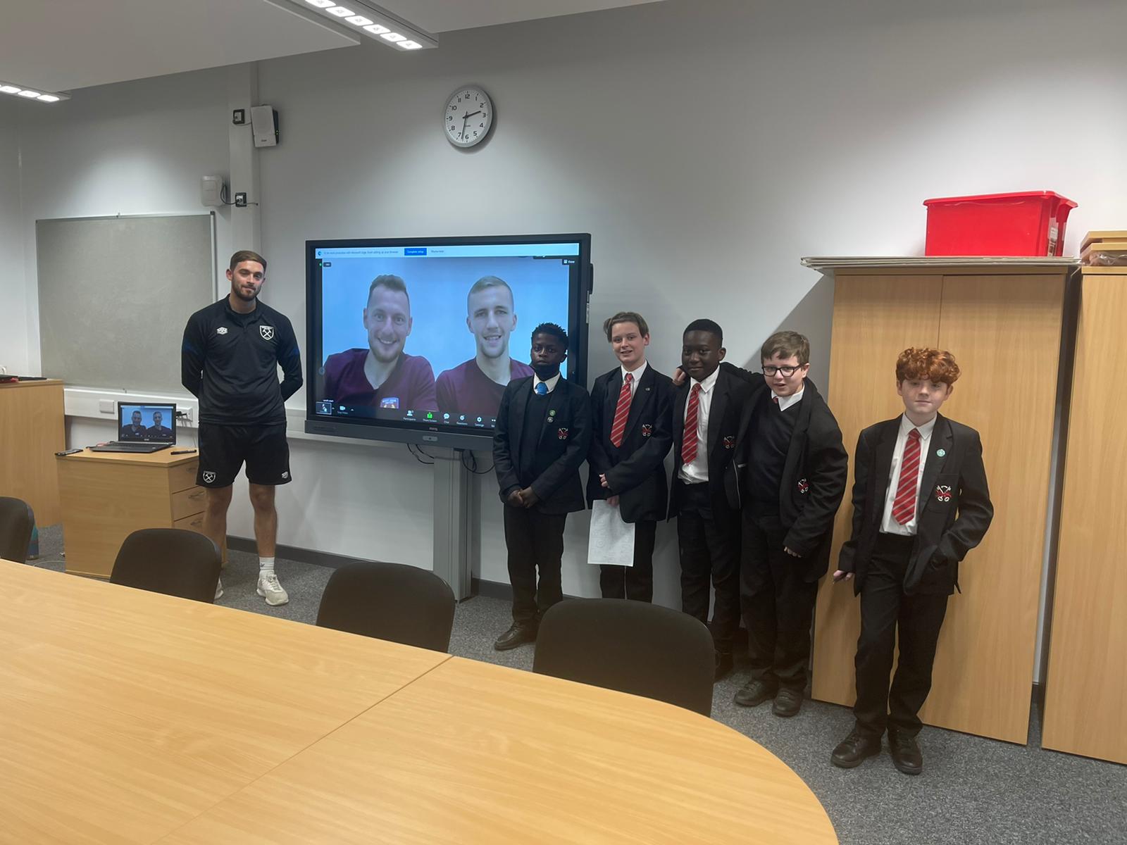 Year 8 and 9 students meet West Ham players